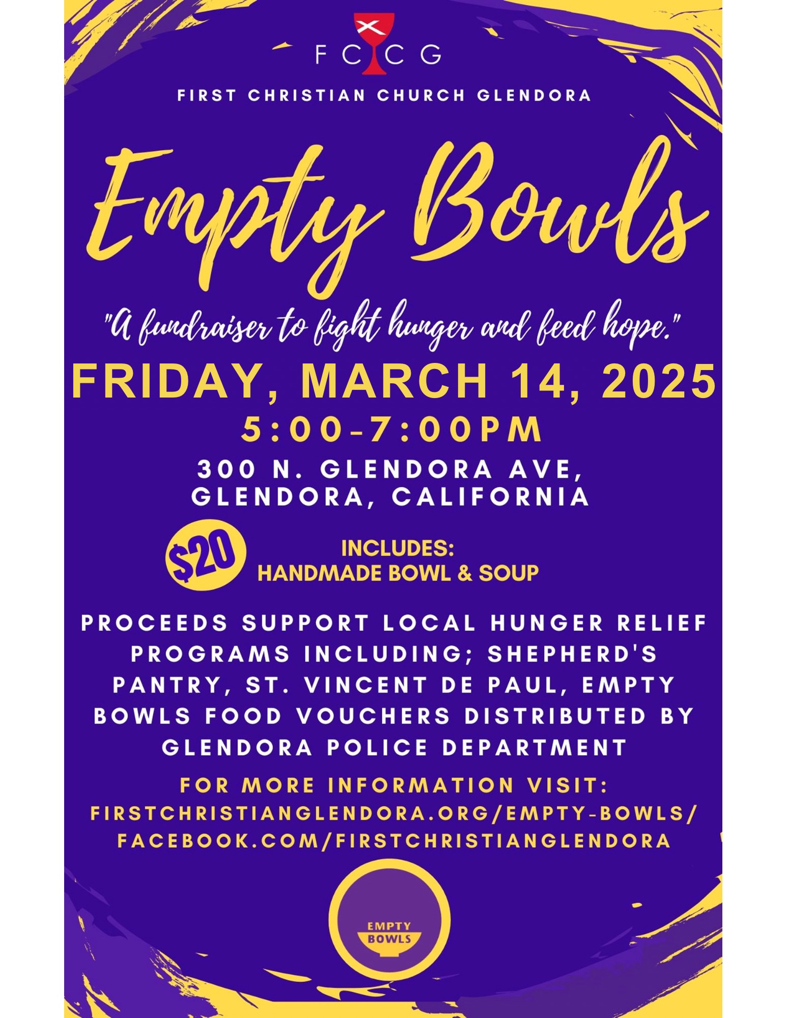 Empty Bowls Event on March 14 @ 5pm - Shepherd's Pantry | Hope & A ...