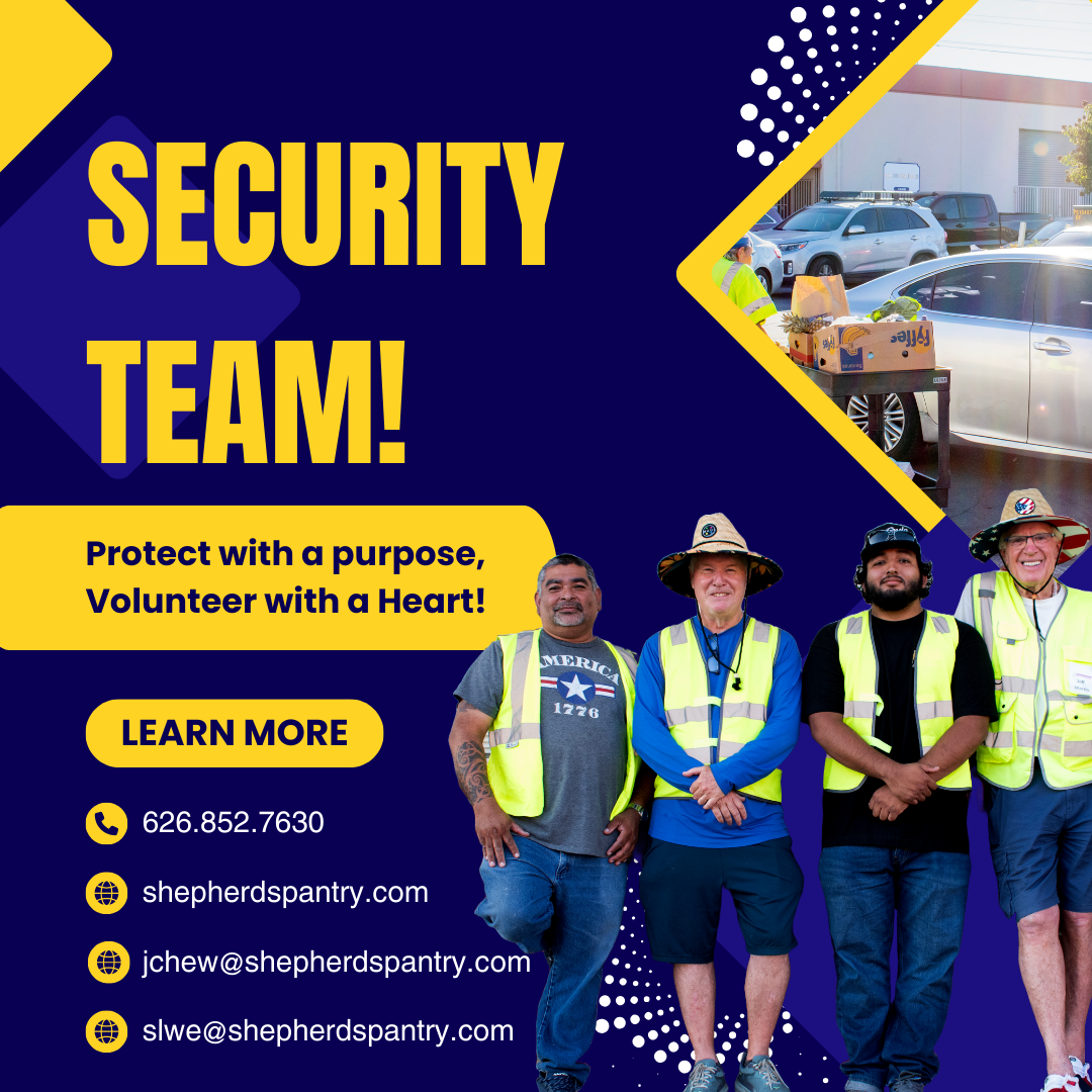 Join Our Security Team Today! - Shepherd's Pantry | Hope & A Helping Hand
